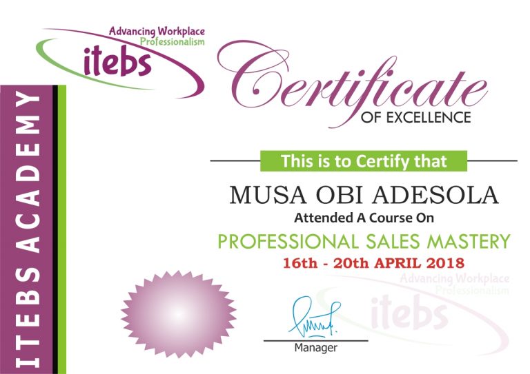 Best Professional Training Institution - Itebs Academy